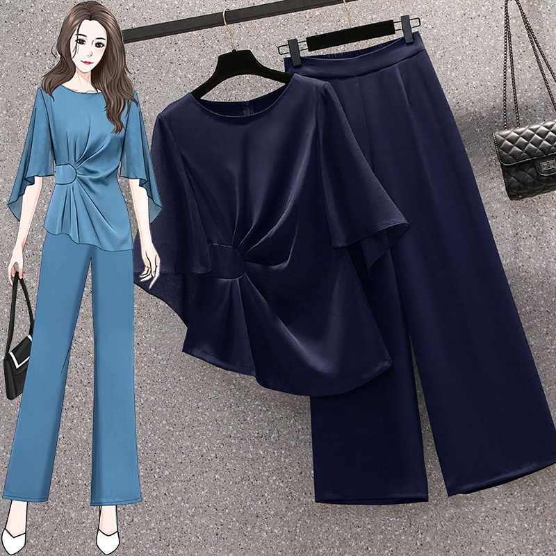 Plus Size Blouse And Pants Set Pluspreorder