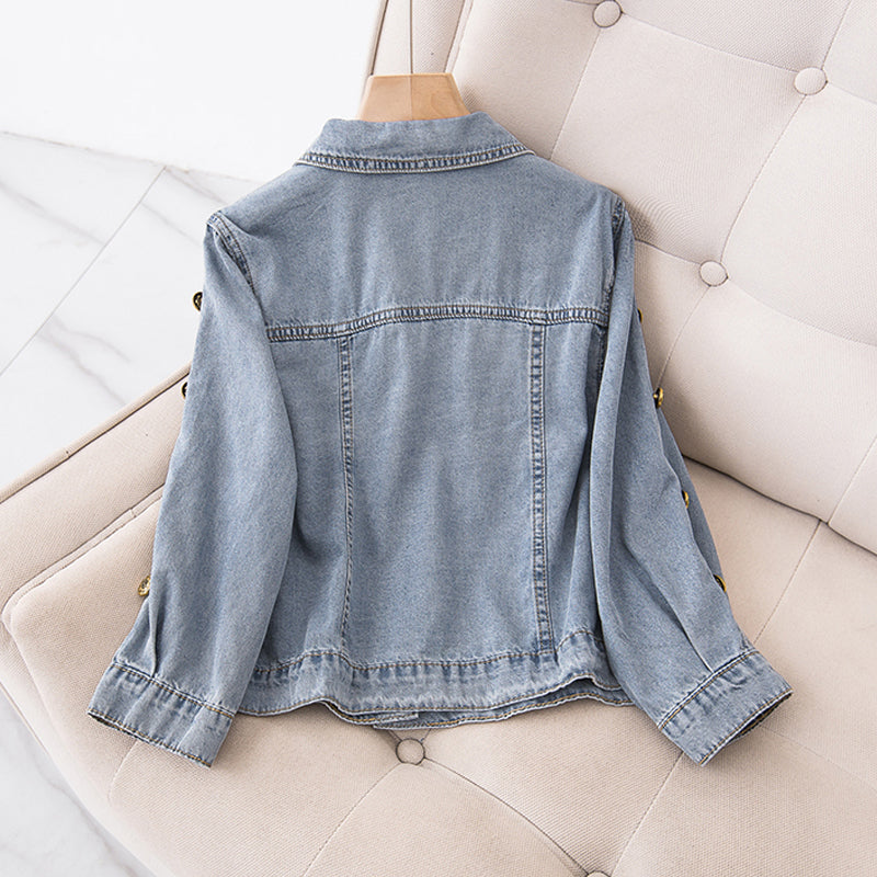 Plus Size Buttons Denim Jacket – Pluspreorder