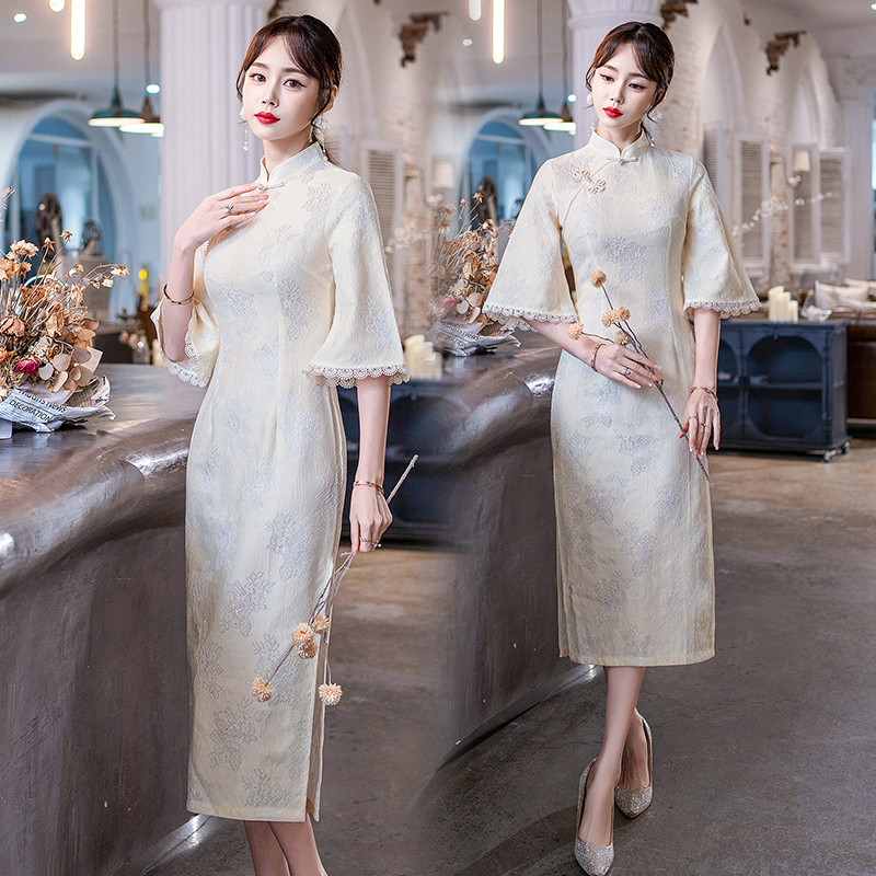 Plus Size Cream White Cheongsam Qipao Dress – Pluspreorder