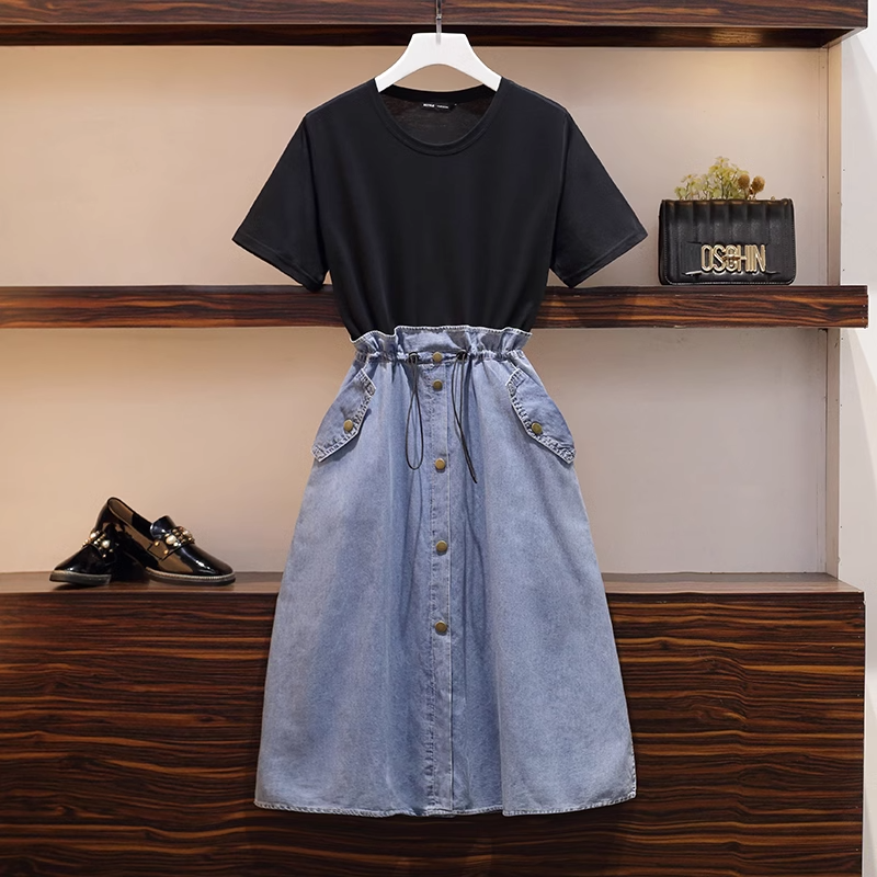 Plus Size Denim Layer Dress – Pluspreorder