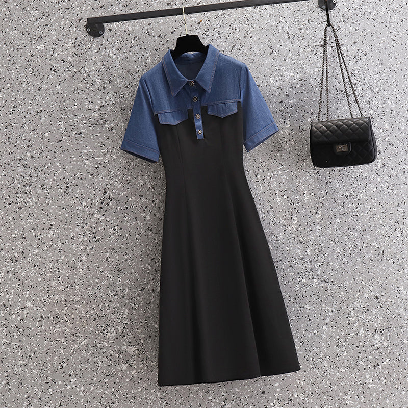 Plus Size Denim Layer Shirt Dress – Pluspreorder