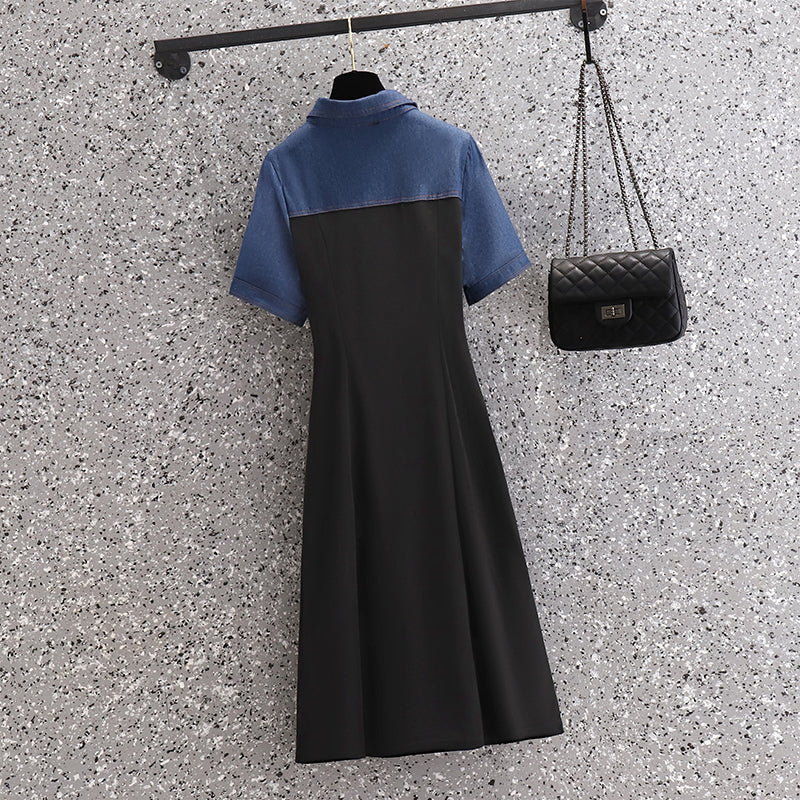 Plus Size Denim Layer Shirt Dress – Pluspreorder