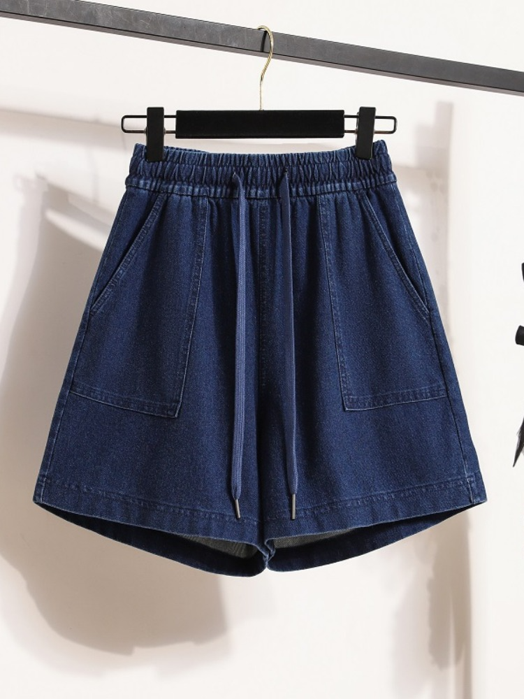 Plus Size Drawstring Denim Shorts – Pluspreorder