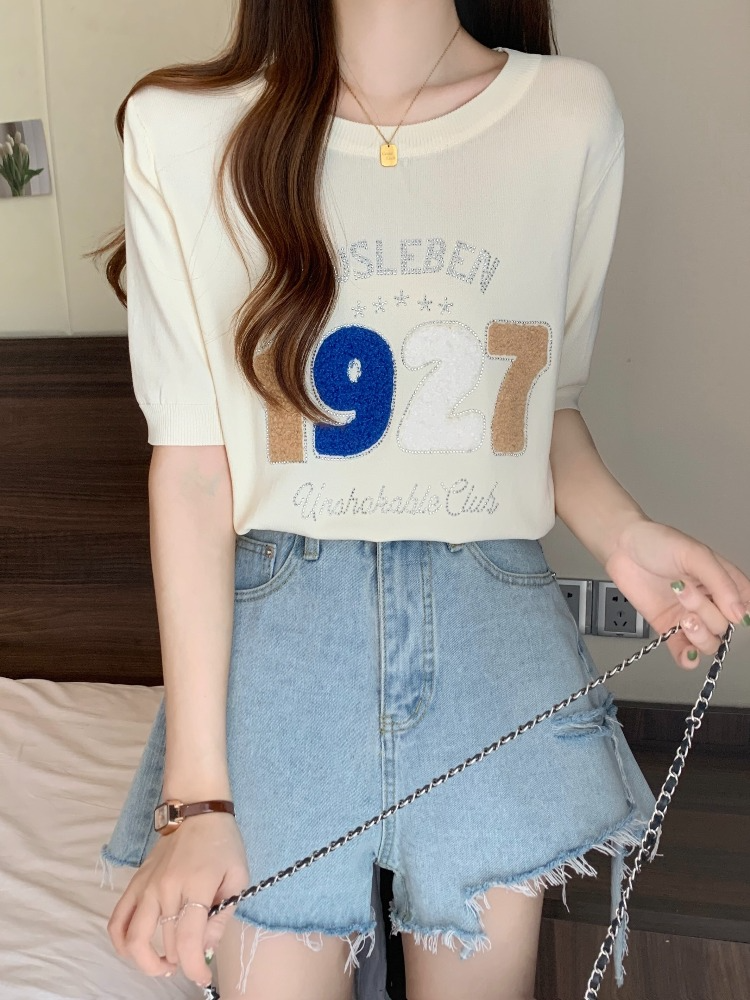 Plus Size Embellished Words Knit Blouse – Pluspreorder