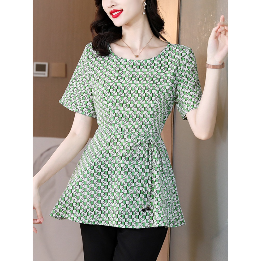 Plus Size Geometric Pattern Blouse – Pluspreorder