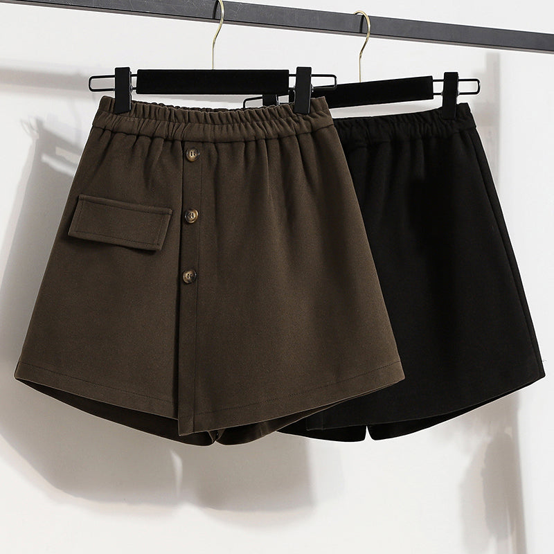 Plus Size Korean Buttons Shorts – Pluspreorder