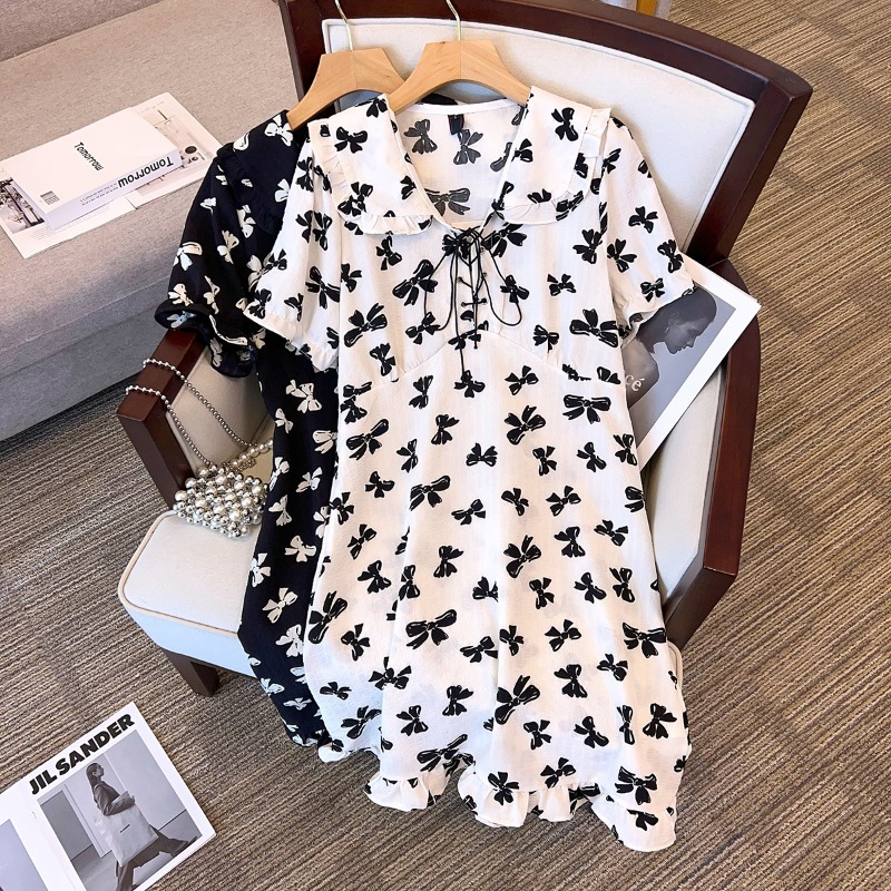 Plus Size Korean Ribbon Lace Up Shift Dress – Pluspreorder