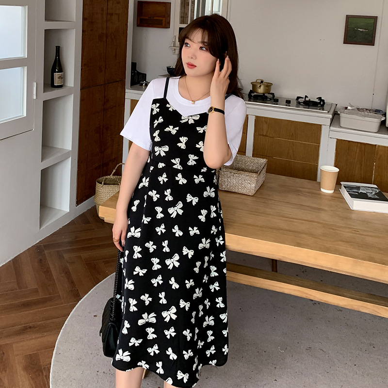Plus Size Korean Ribbon Midi Dress (Extra Big Size) – Pluspreorder