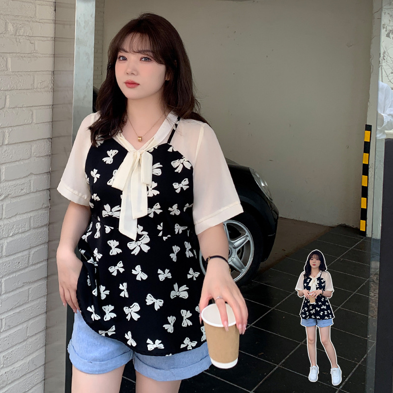 Plus Size Korean Ribbon Peplum Blouse (Extra Big Size) – Pluspreorder