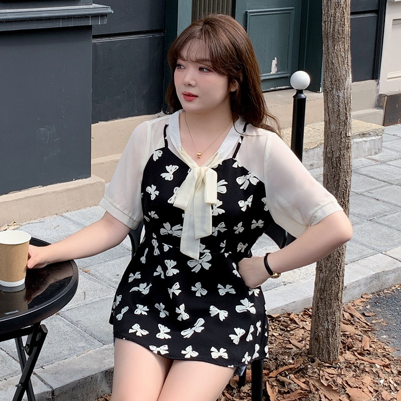 Plus Size Korean Ribbon Peplum Blouse (Extra Big Size) – Pluspreorder