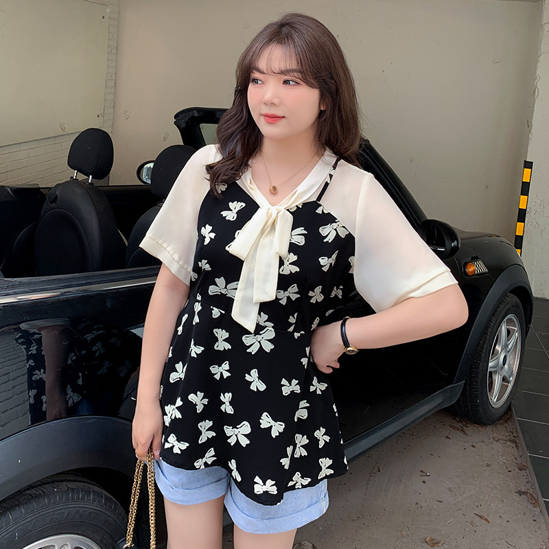 Plus Size Korean Ribbon Peplum Blouse (Extra Big Size) – Pluspreorder
