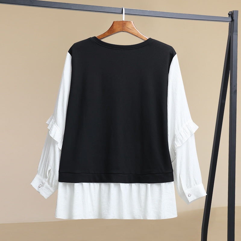 Plus Size Monochrome Layer Long Sleeve Top (EXTRA BIG SIZE) – Pluspreorder