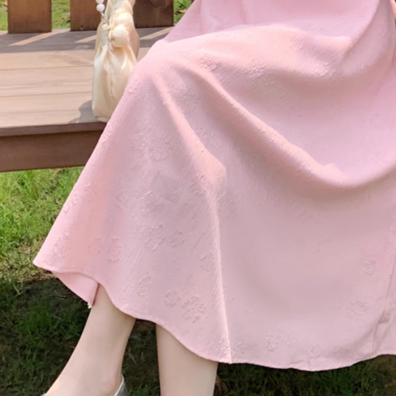 Plus Size Pink Modern Cheongsam Midi Dress Pluspreorder