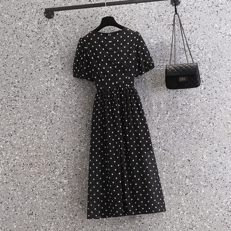 Plus Size Polka Dots Peek-a-boo Midi Dress – Pluspreorder