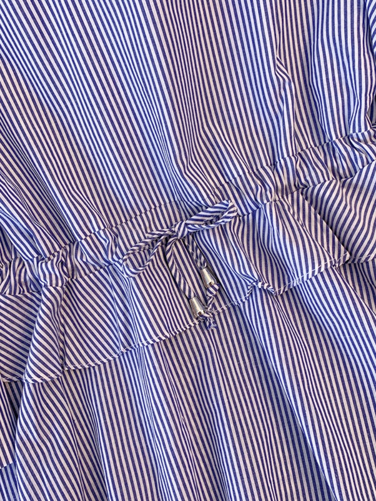 Plus Size Stripe Mid Sleeve Blouse – Pluspreorder