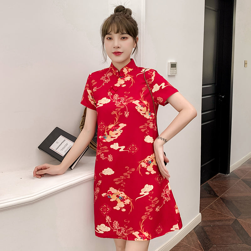 Plus size red cheongsam dress – Pluspreorder