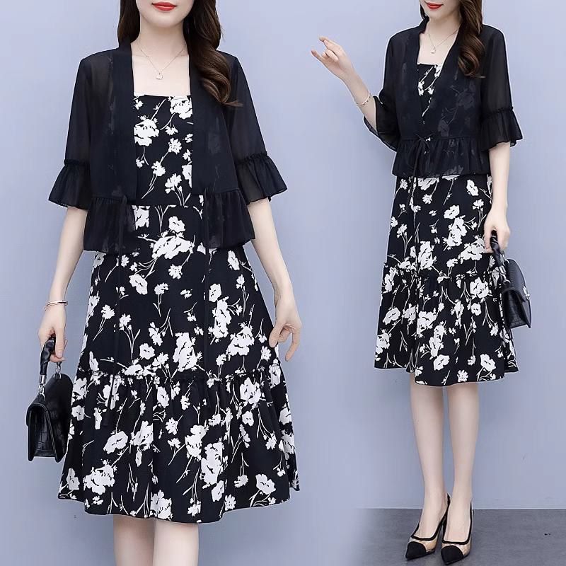 (Special!) Plus Size Chiffon Jacket And Dress Set – Pluspreorder
