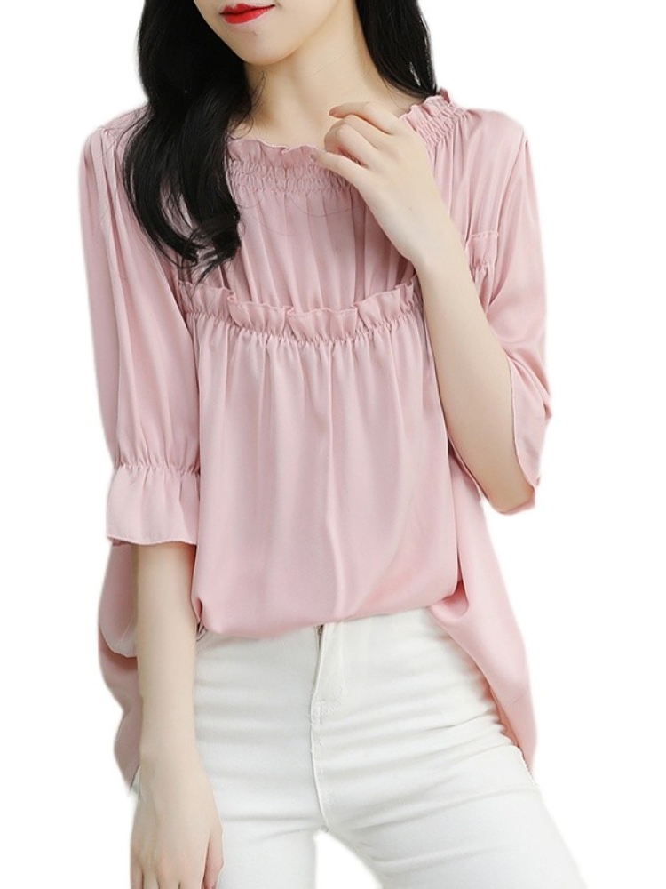 Plus Size Babydoll Chiffon Blouse – Pluspreorder