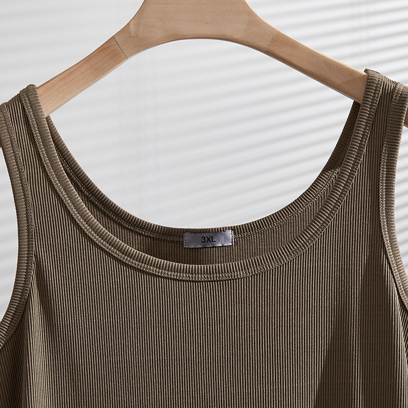 Plus Size Basic U Neck Ribbed Knit Tank Top (EXTRA BIG SIZE) – Pluspreorder