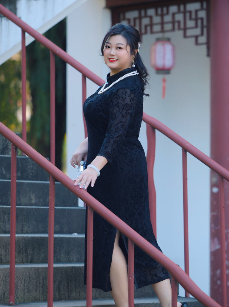 Plus Size Black Cheongsam Dress – Pluspreorder