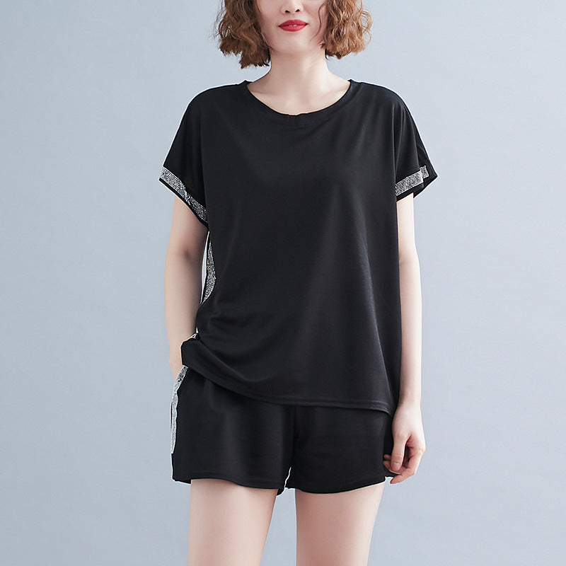 Plus Size Shimmer T Shirt and Shorts Set – Pluspreorder