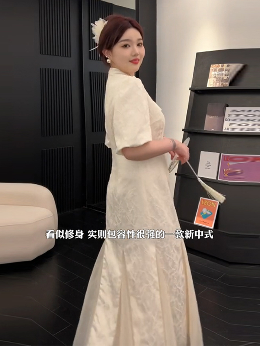 Plus Size Cream Lace Tulle Cheongsam Dress – Pluspreorder