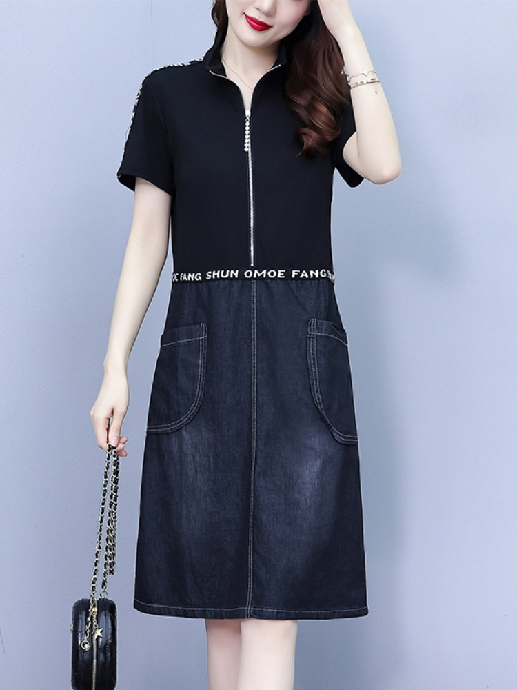 Plus Size Denim Layer Shirt Dress – Pluspreorder