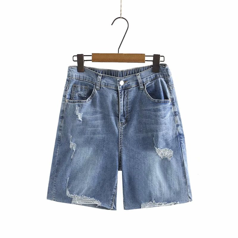 Plus Size Ripped Mid Length Shorts (EXTRA BIG SIZE) – Pluspreorder