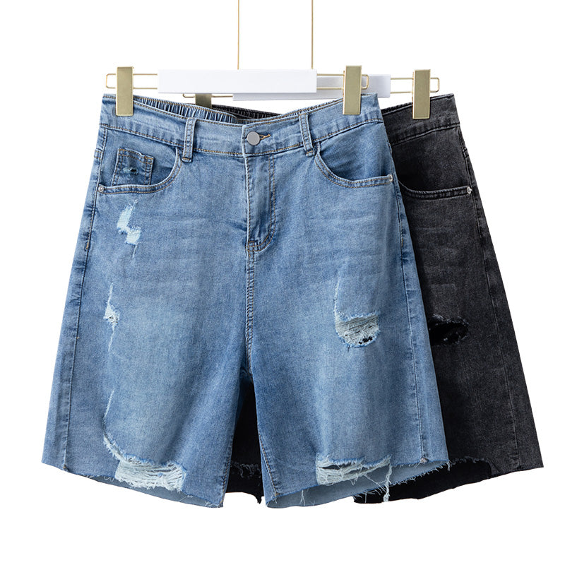 Plus Size Ripped Mid Length Shorts (EXTRA BIG SIZE) – Pluspreorder