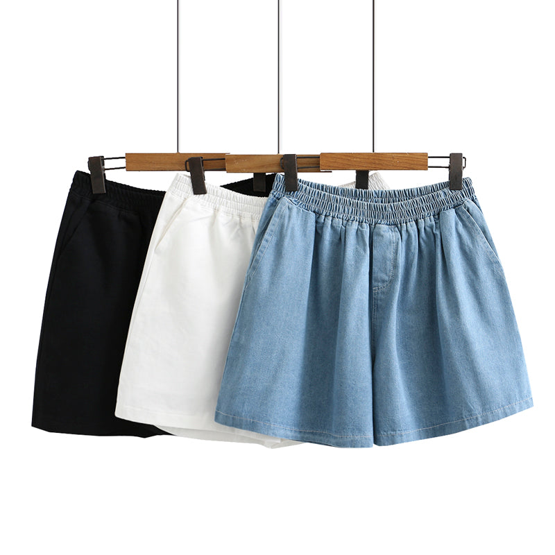 Plus Size Elastic Waist Denim Shorts (EXTRA BIG SIZE) – Pluspreorder