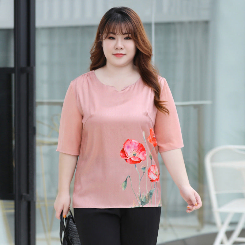 Plus Size Pink Chinese Floral Top – Pluspreorder