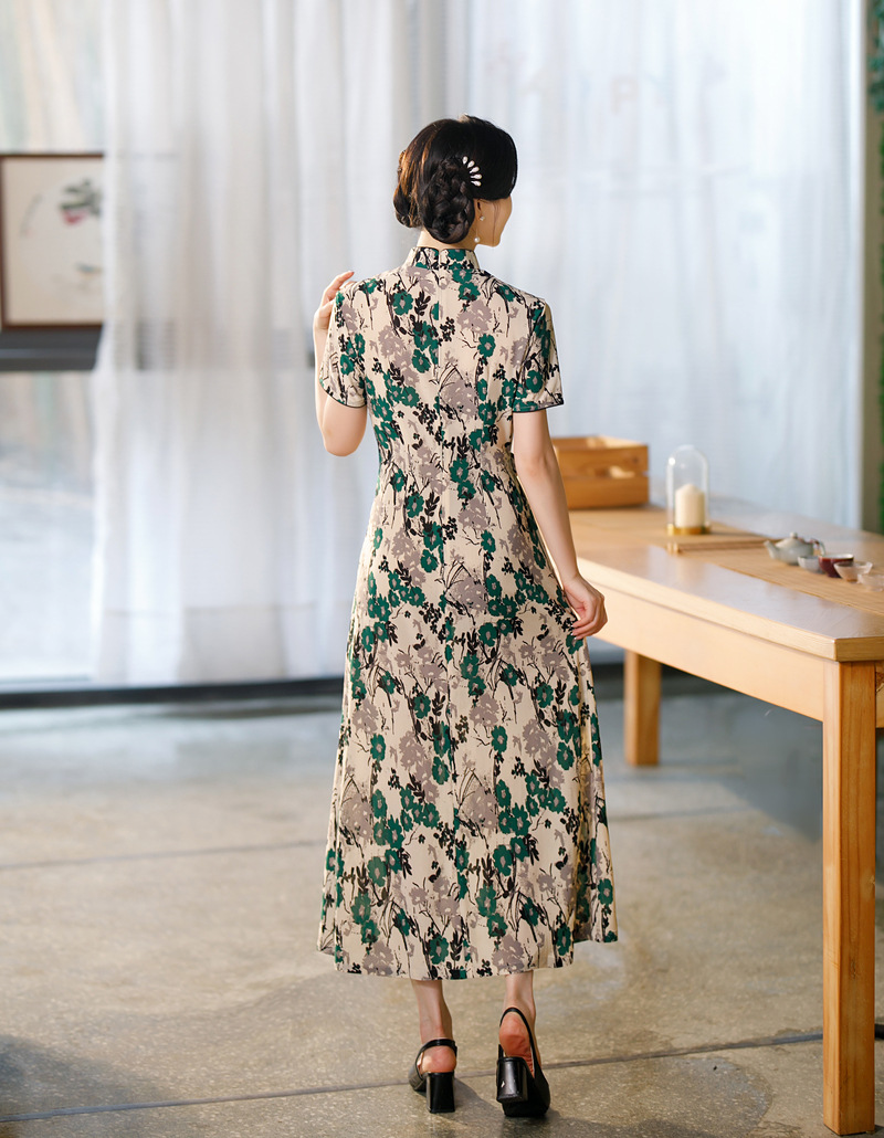 Plus Size Floral Cheongsam Dress – Pluspreorder