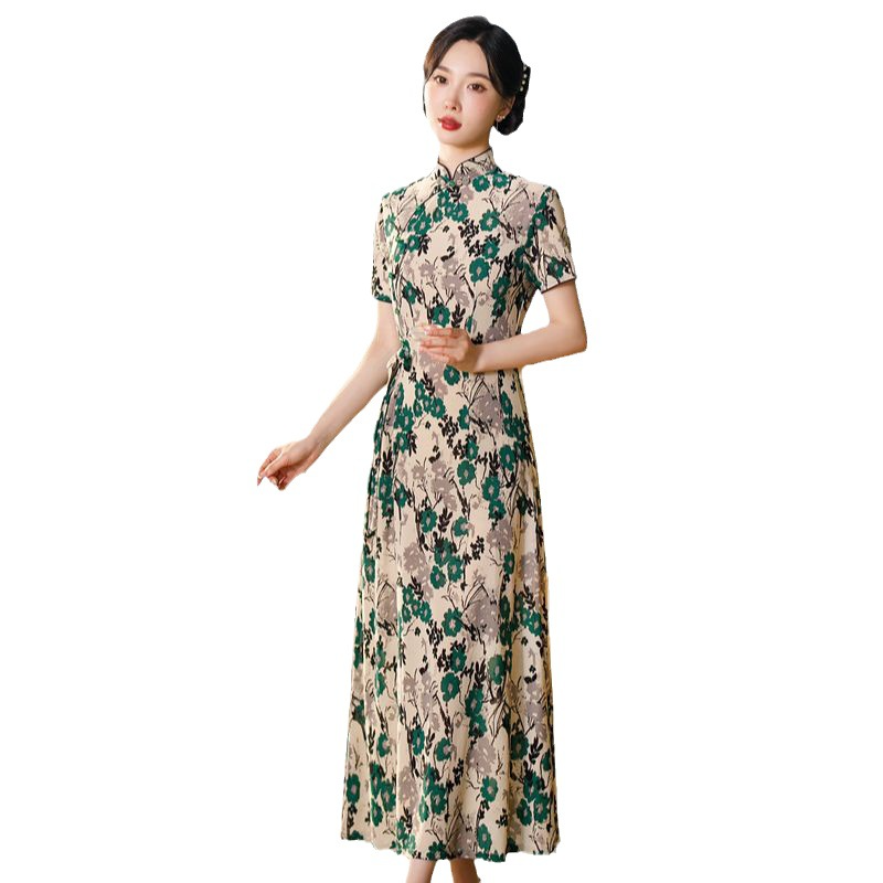 Plus Size Floral Cheongsam Dress – Pluspreorder