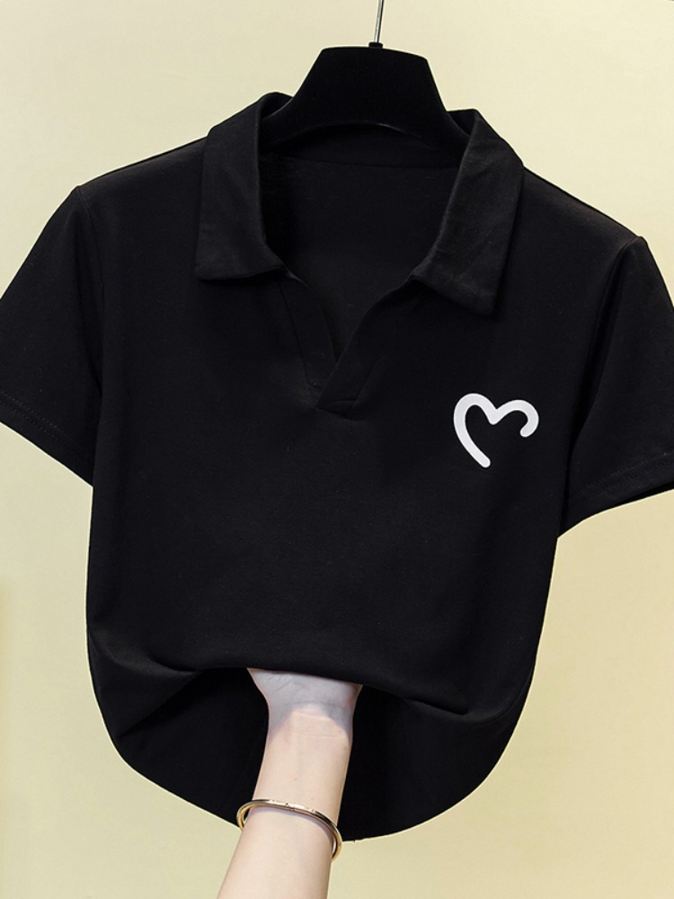 Plus Size Heart Polo T Shirt – Pluspreorder