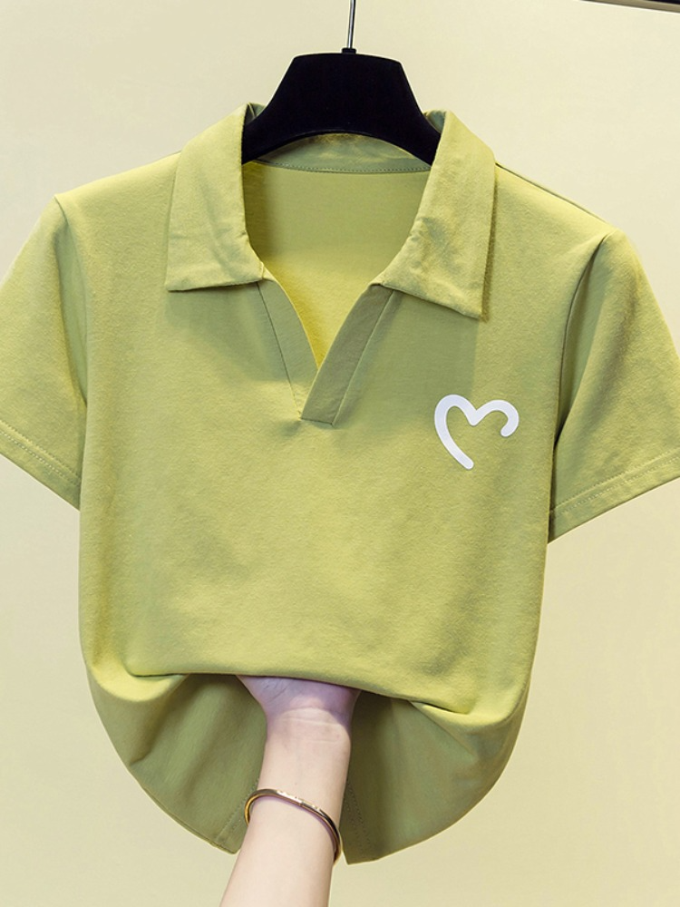 Plus Size Heart Polo T Shirt – Pluspreorder