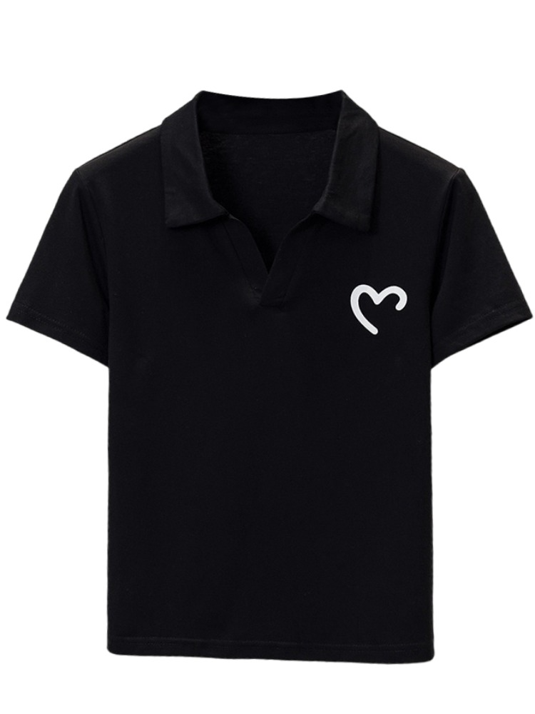 Plus Size Heart Polo T Shirt – Pluspreorder