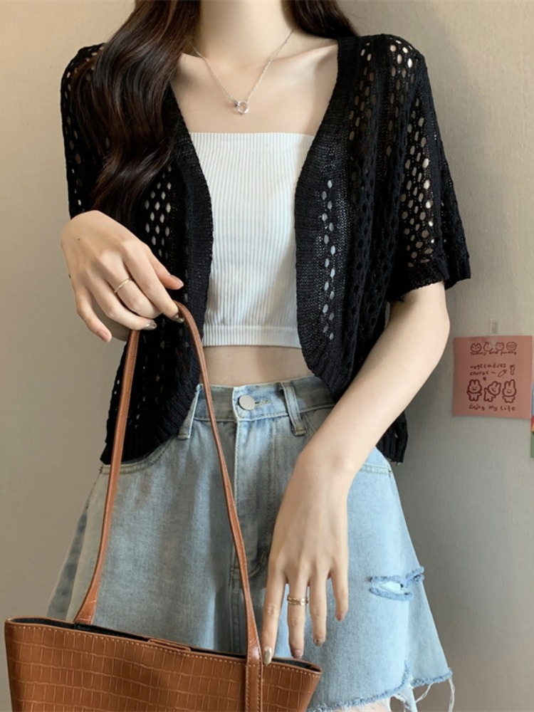 Plus Size Knit Cropped Cardigan – Pluspreorder
