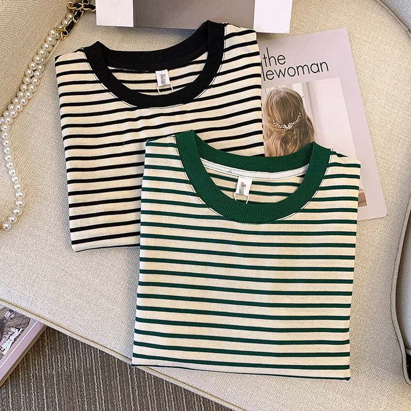 Plus Size Korean Stripe T Shirt and Skorts Set – Pluspreorder