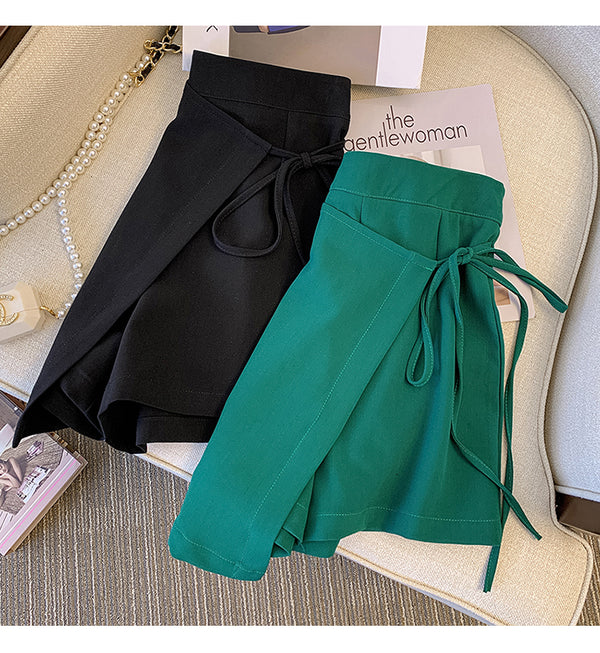 Plus Size Korean Stripe T Shirt And Skorts Set Pluspreorder
