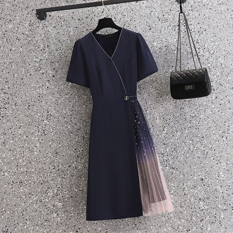 Plus Size Korean Ombre Pleat Dress – Pluspreorder