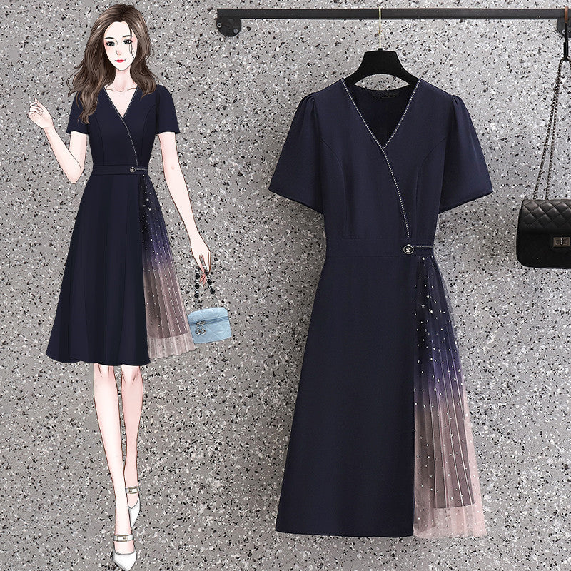 Plus Size Korean Ombre Pleat Dress – Pluspreorder