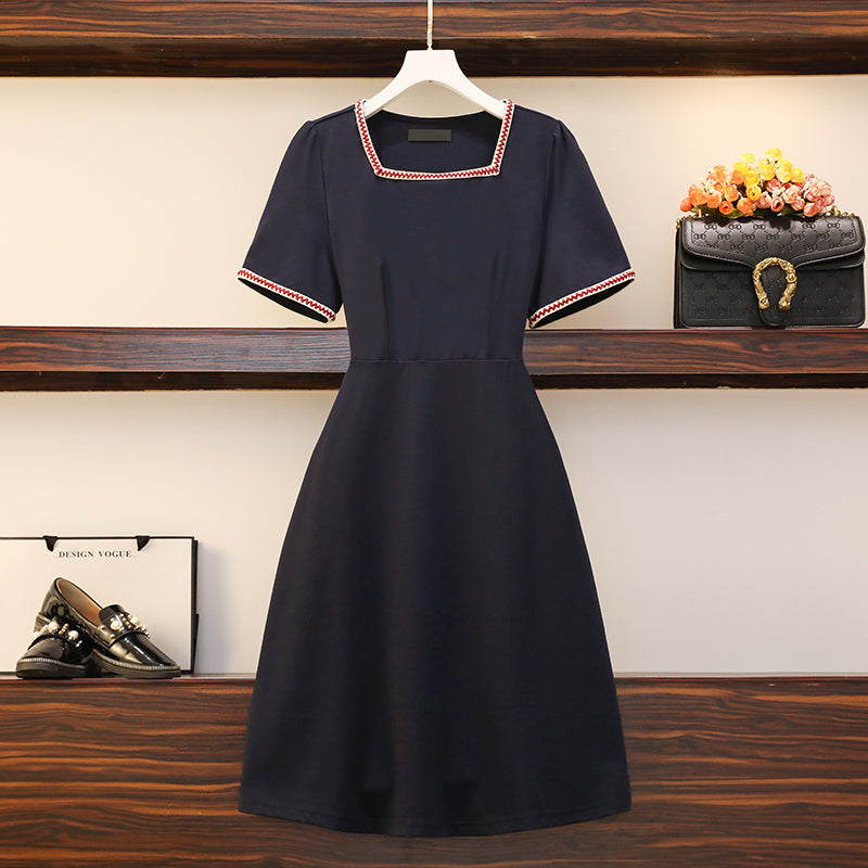 Plus size Korean square neck dress – Pluspreorder