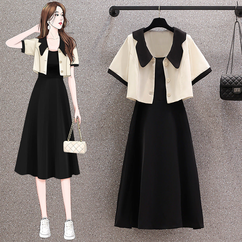 Plus Size Korean Jacket and Sleeveless Dress Set – Pluspreorder