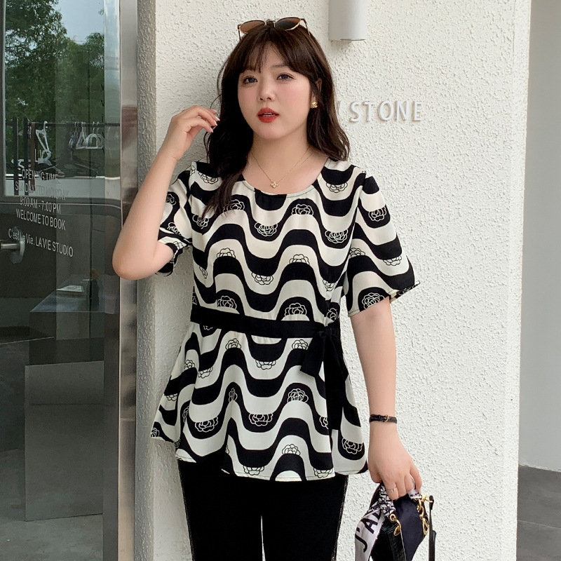 Plus Size Monochrome Chiffon Blouse (EXTRA BIG SIZE) – Pluspreorder