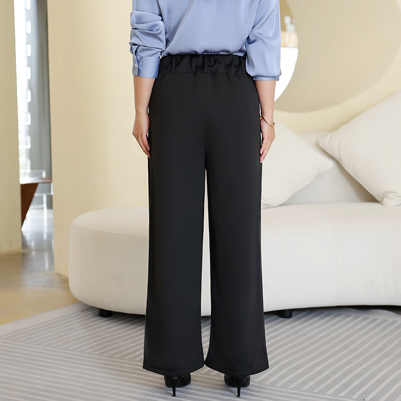 Plus Size Office Black Straight Leg Trousers (Extra Big Size ...