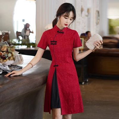 Plus Size Open Side Cheongsam Dress – Pluspreorder
