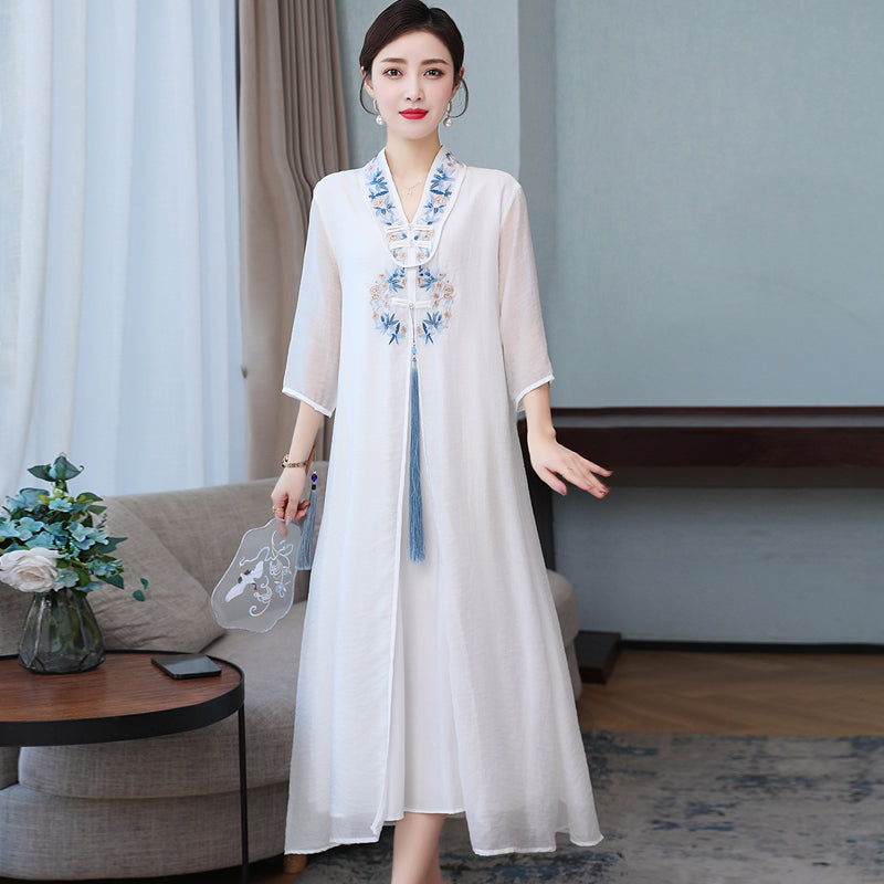 Plus Size Chinese Oriental Midi Dress – Pluspreorder