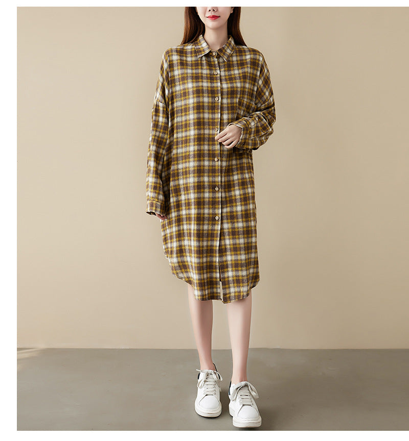 Plus Size Plaid Curve Hem Shirt Dress – Pluspreorder