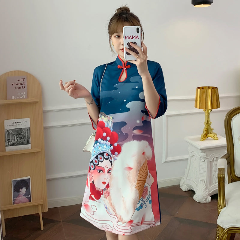 Plus Size Chinese Opera Manga Cheongsam – Pluspreorder
