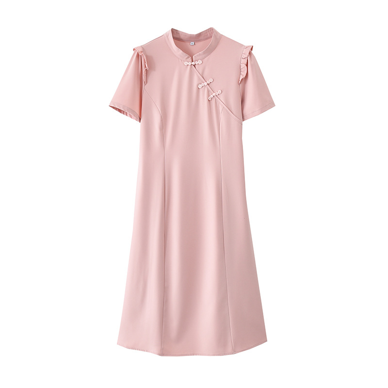 Plus Size Simple Cheongsam Shift Dress – Pluspreorder